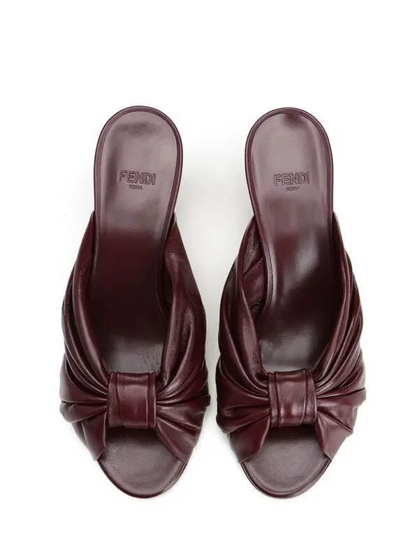 Fendi Slides In Shiny Nappa Leather