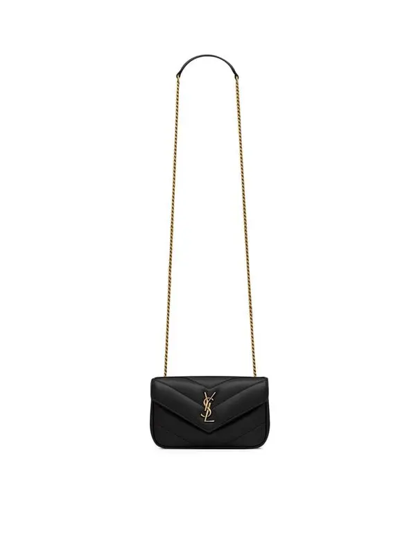 Saint Laurent Loulou Mini Lambskin Bag - Black