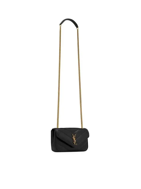 Saint Laurent Loulou Mini Lambskin Bag - Black