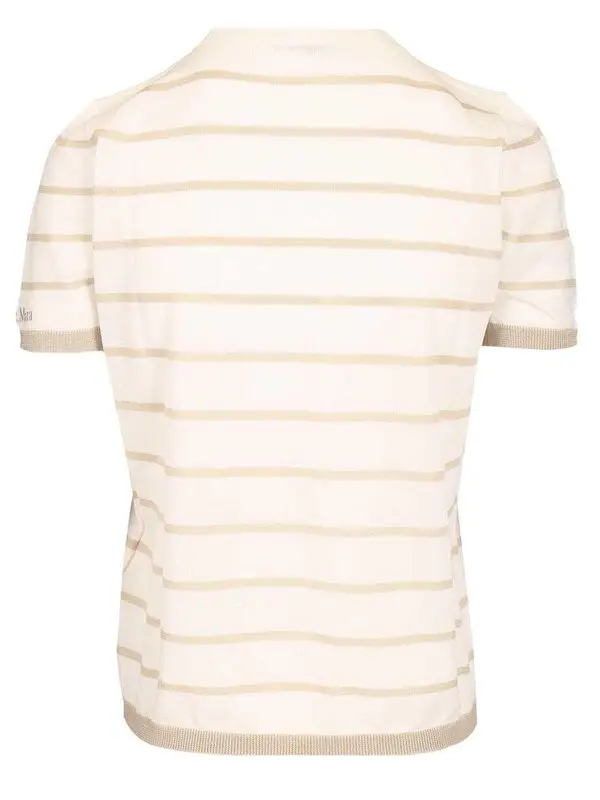 Max Mara Cashmere And Silk Blend Striped Sweater - Cream