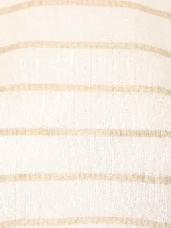 Max Mara Cashmere And Silk Blend Striped Sweater - Cream