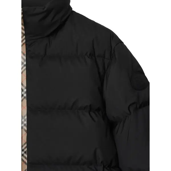 Burberry Check Taped Puffer Jacket - Black