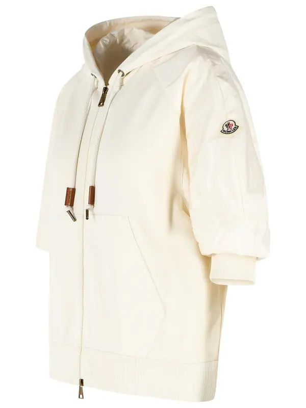Moncler Ivory White Cotton Hoodie