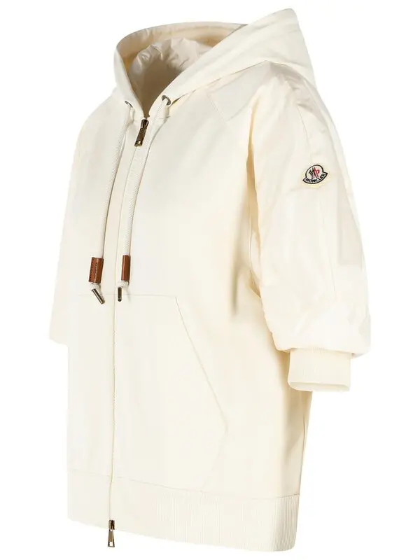 Moncler Cotton Zip-up Hoodie - Cream