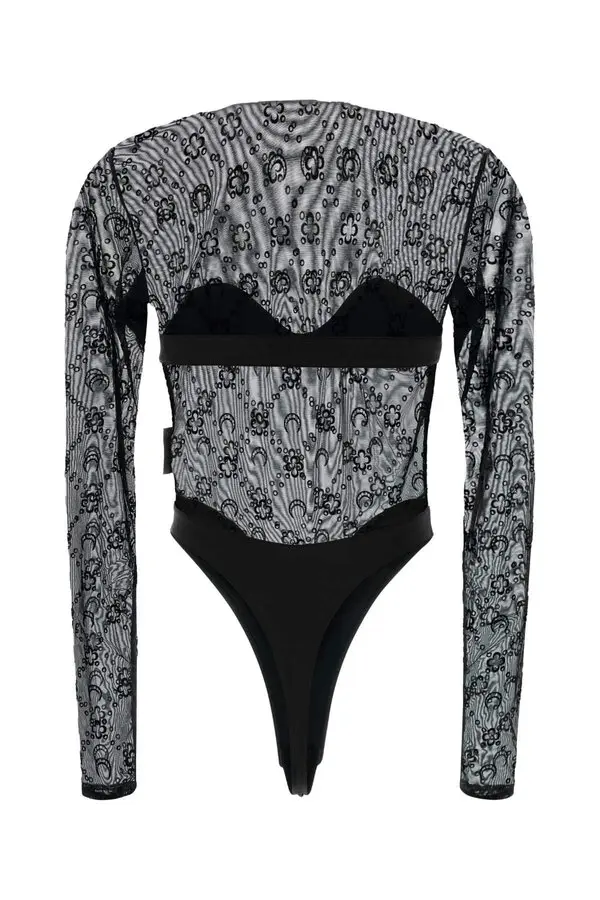 MARINE SERRE Stretch Tulle Bodysuit
