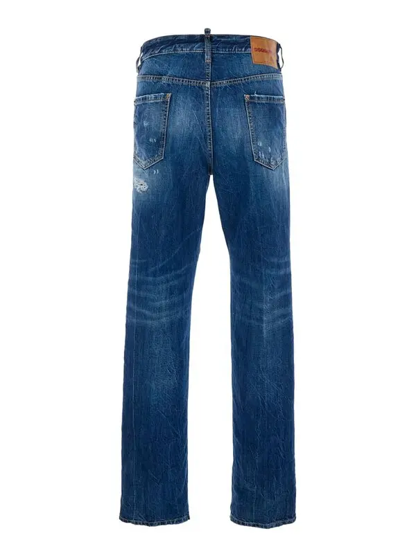 Dsquared2 Ripped Straight Denim Jeans - Multicolor