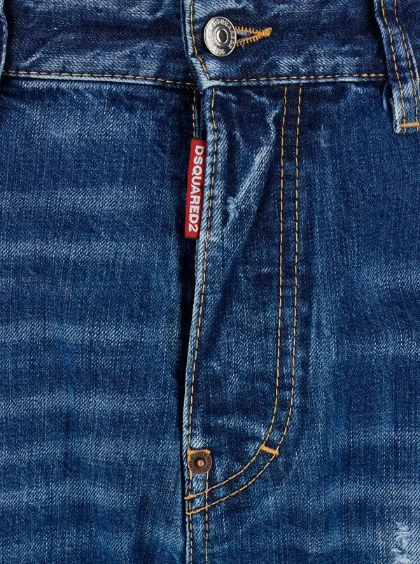 Dsquared2 Ripped Straight Denim Jeans - Multicolor
