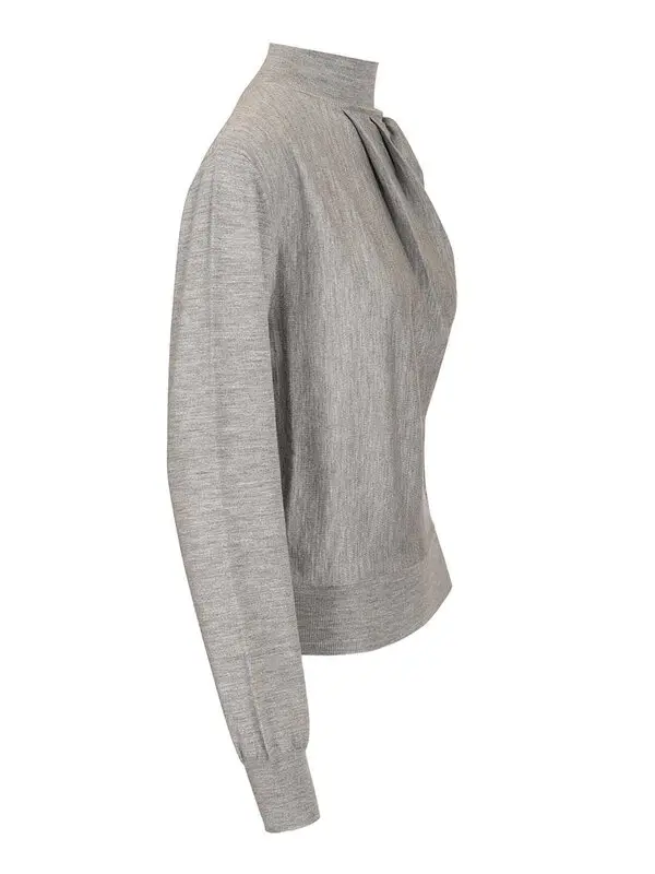 Givenchy Draped Wool Blend Turtleneck Sweater