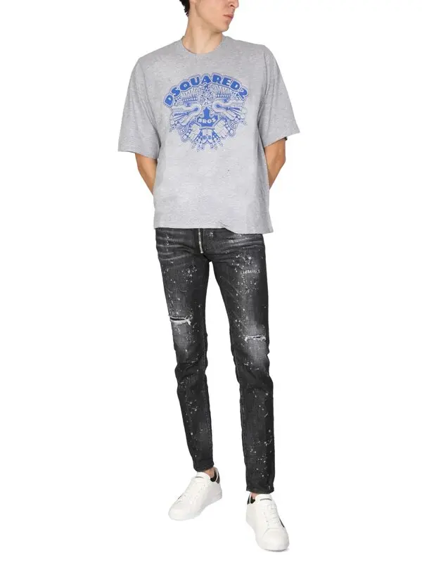 Dsquared2 Dragon Bros Football T-shirt - Gray