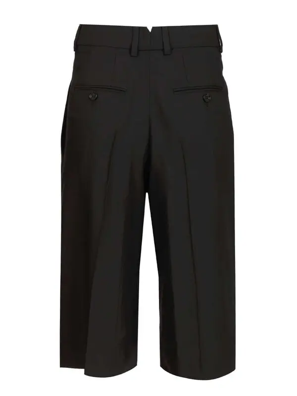 AMI Paris Wide-leg Bermuda Shorts - Black