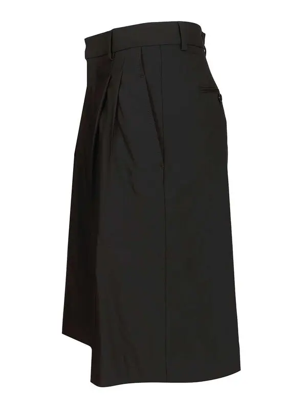 AMI Paris Wide-leg Bermuda Shorts - Black
