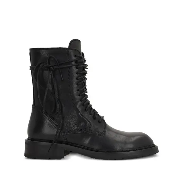 ANN DEMEULEMEESTER Leather Lace-up Boots - Black
