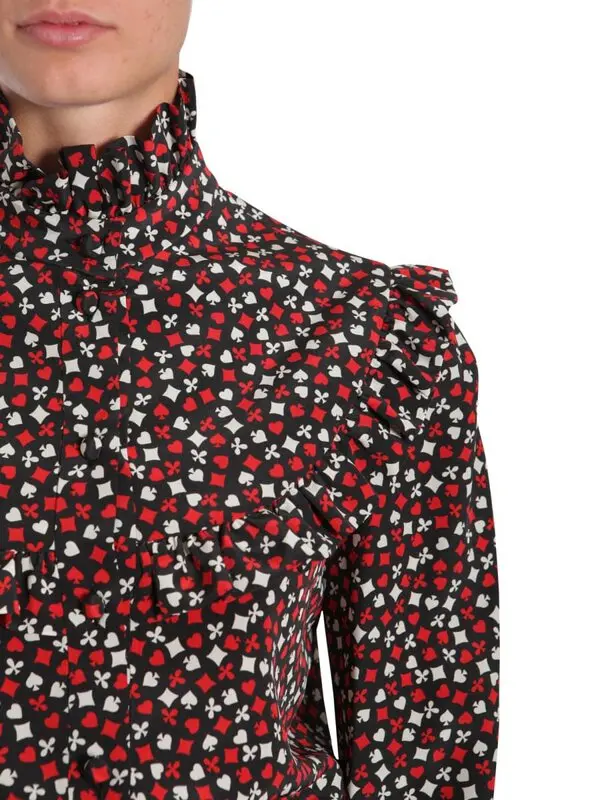 Saint Laurent Stand Up Collar Blouse - Black