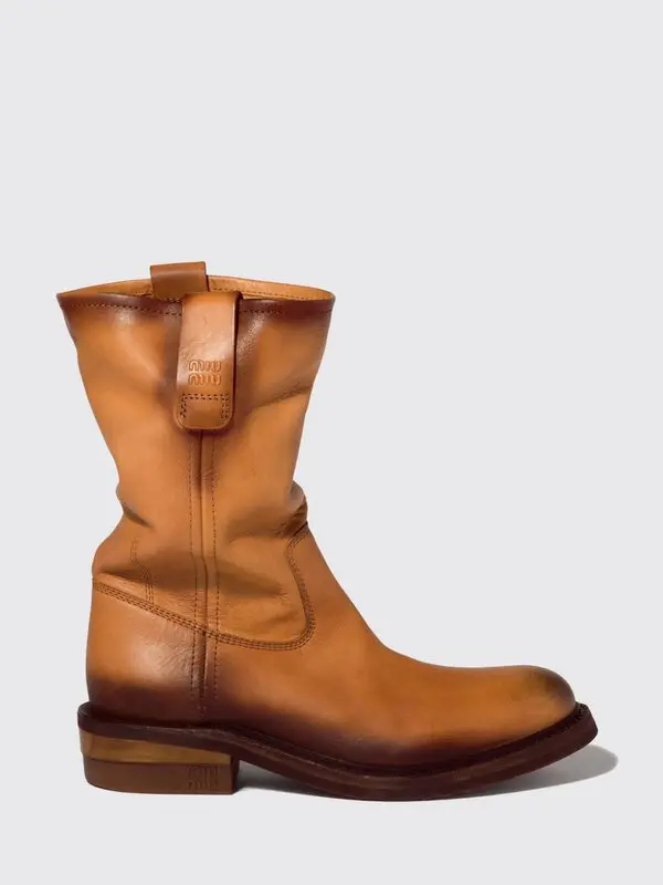 Miu Miu Foule Used Leather Ankle Boots