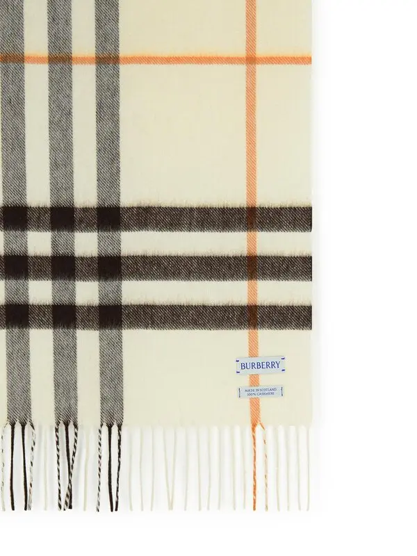 Burberry Mu Giant Check' Cashmere Scarf - White