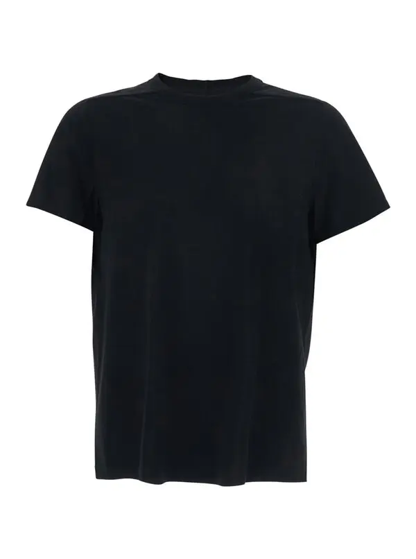Rick Owens Crew Neck T-shirt With Tone On Tone Stitching In Cotton - Black