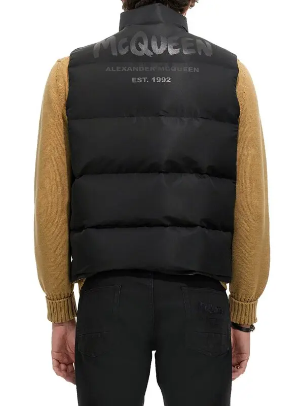 Alexander McQueen Graffiti Logo Print Down Vest