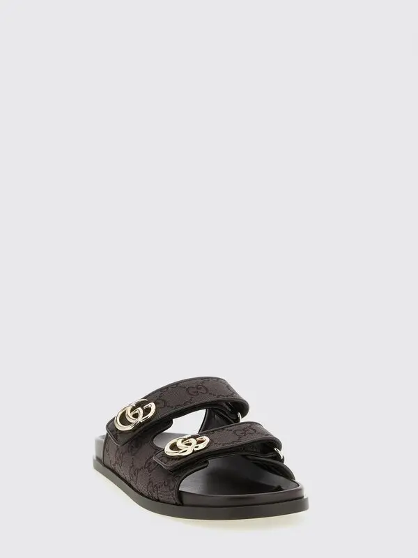 Gucci Gg Jacquard Monogram Canvas Sandals