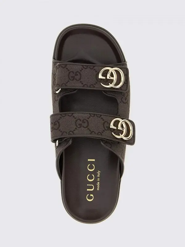 Gucci Gg Jacquard Monogram Canvas Sandals