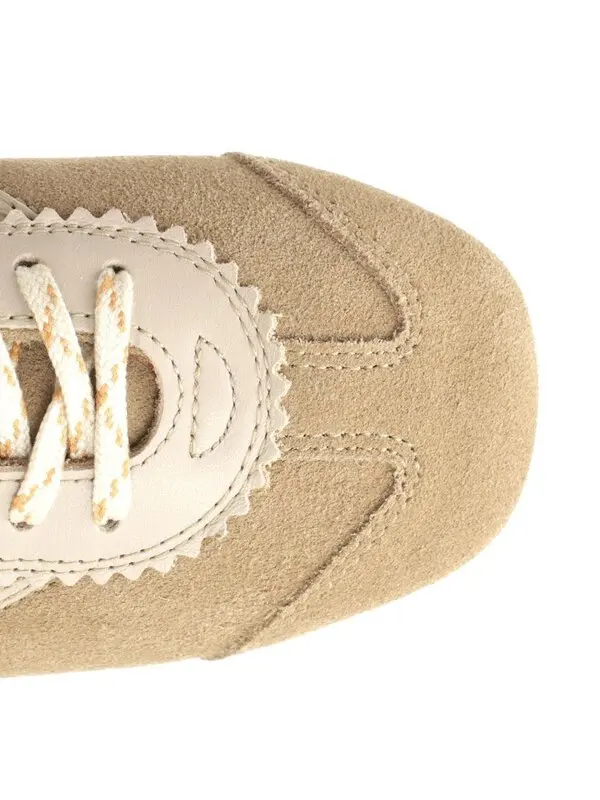 Dries Van Noten Leather And Suede Sneakers - Cream