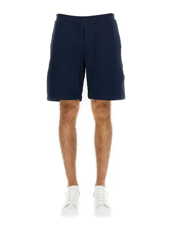 Alexander McQueen Bermuda Shorts With Selvedge Logo Band