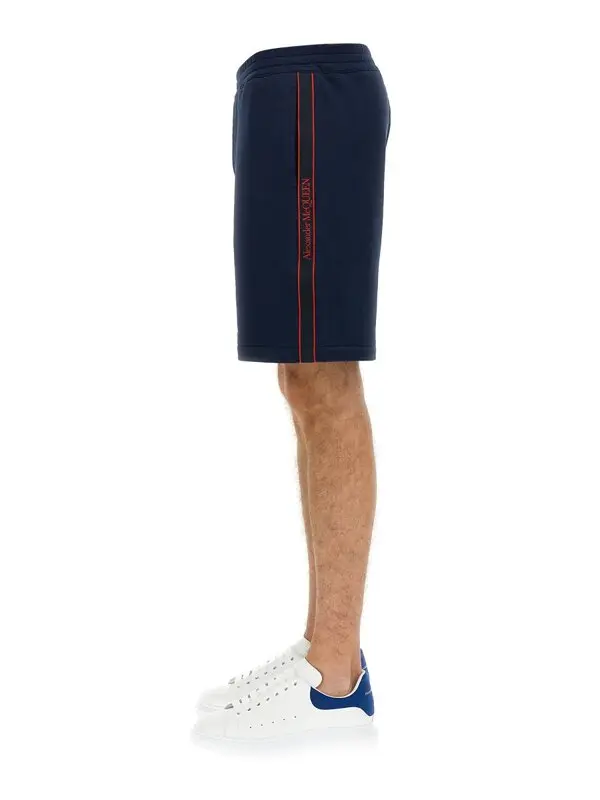 Alexander McQueen Bermuda Shorts With Selvedge Logo Band