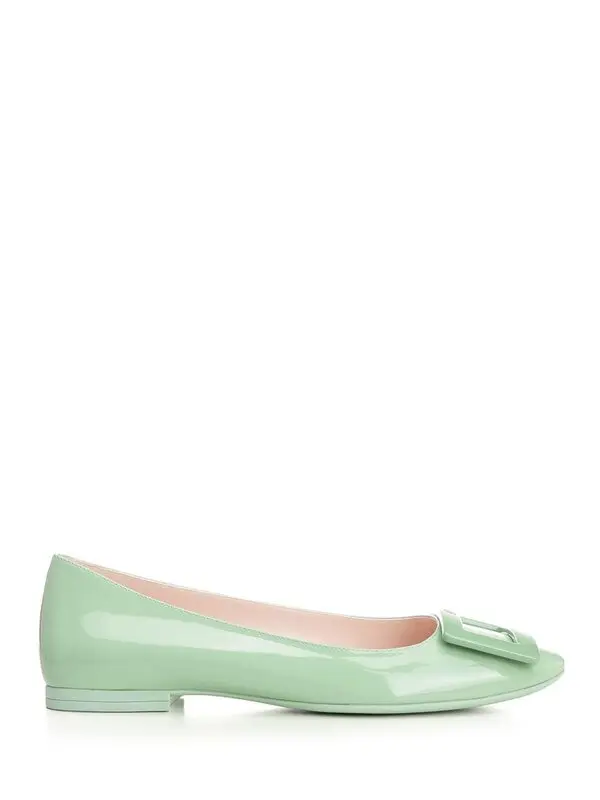 ROGER VIVIER Patent Leather Gommettine Ballerinas - Green