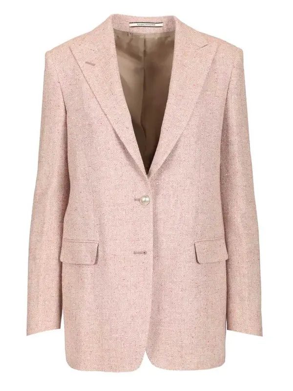 Tagliatore Oversized Cotton And Silk Blend Blazer - Multicolor