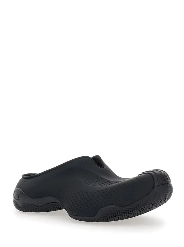 Balenciaga Mule 'basketball' Slip-on With Perforated Design In Tech Fabric For - Black