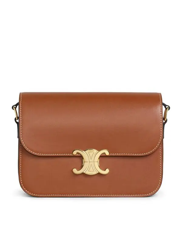 Celine Triomphe Classique Bag In Natural Calf Leather - Tan