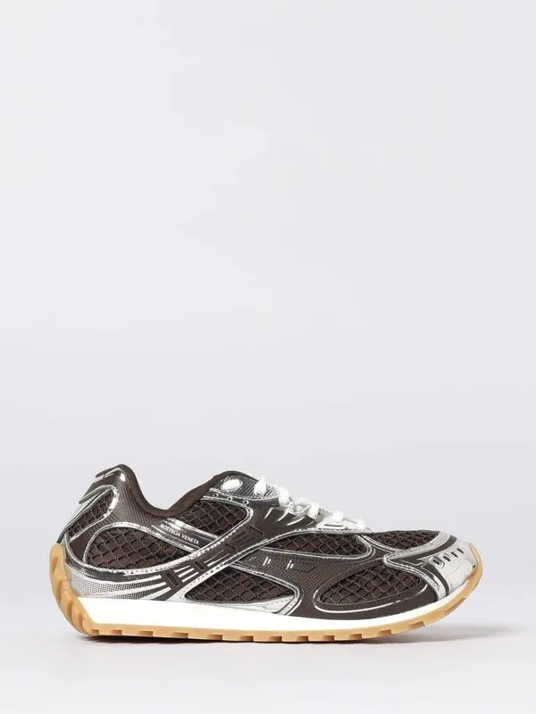 Bottega Veneta Orbit Mesh And Rubber Sneakers - Brown