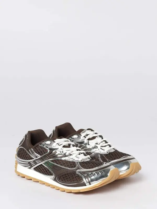 Bottega Veneta Orbit Mesh And Rubber Sneakers - Brown