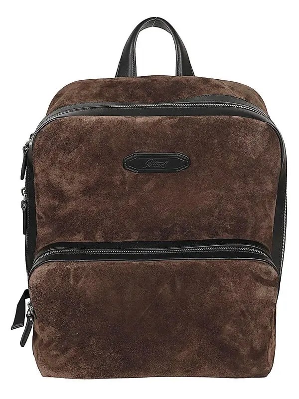 Brioni Via Veneto Suede Leather Backpack - Multicolor