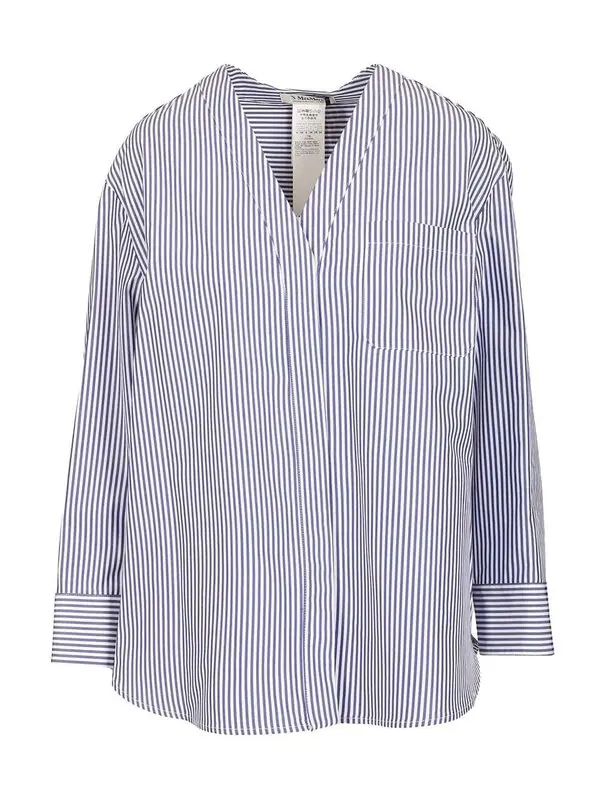 Max Mara Striped Cotton Poplin Chicca Shirt - Multicolor