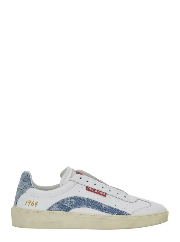 Dsquared2 Leather And Denim Low Top Sneakers