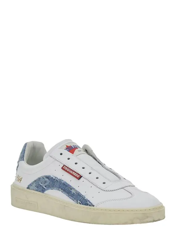 Dsquared2 Leather And Denim Low Top Sneakers