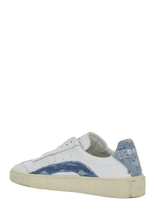 Dsquared2 Leather And Denim Sneakers - Multicolor