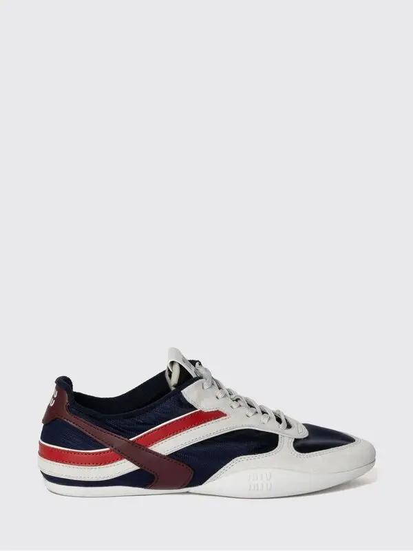 Miu Miu Gymnasium Technical Fabric And Suede Sneakers - Blue