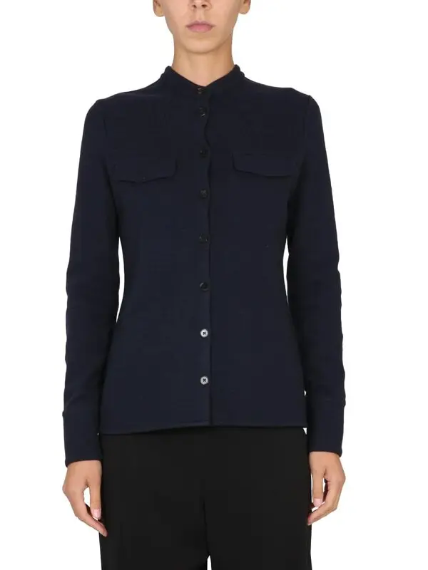 JIL SANDER Mandarin Collar Button-up Shirt With Pockets