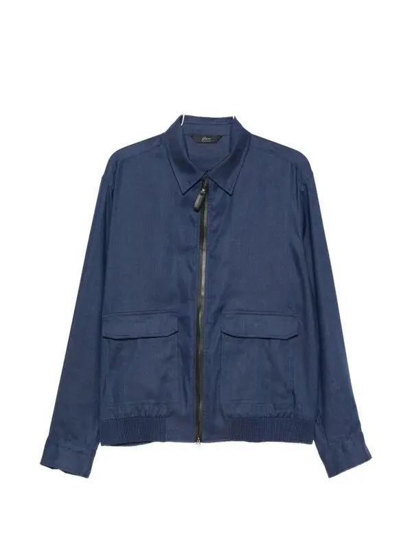 Brioni Linen And Wool Blouson Jacket