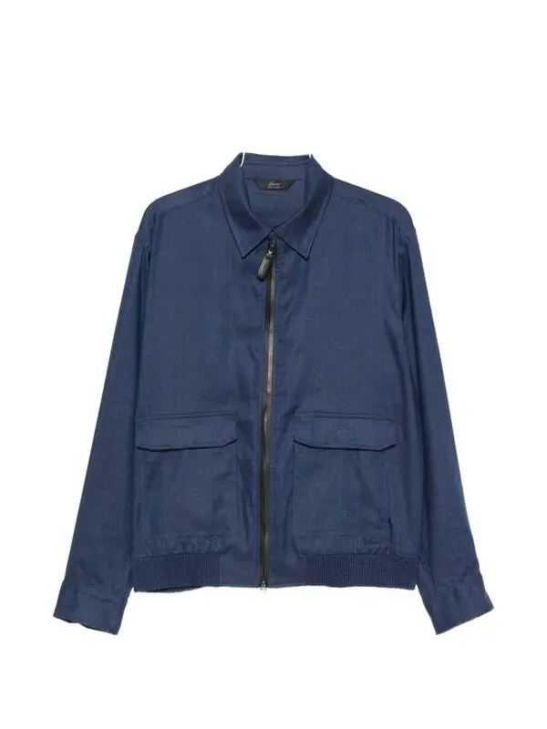 Brioni Linen And Wool Blouson Jacket - Multicolor