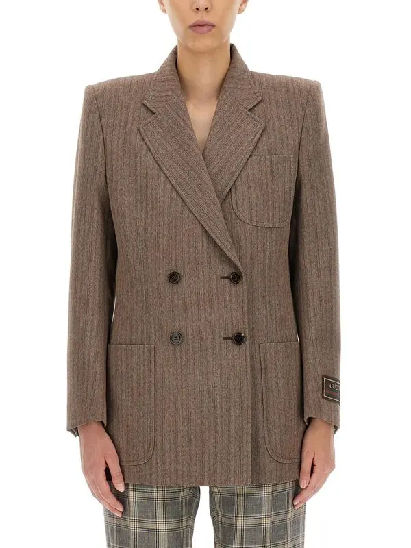 Gucci Herringbone Wool Jacket