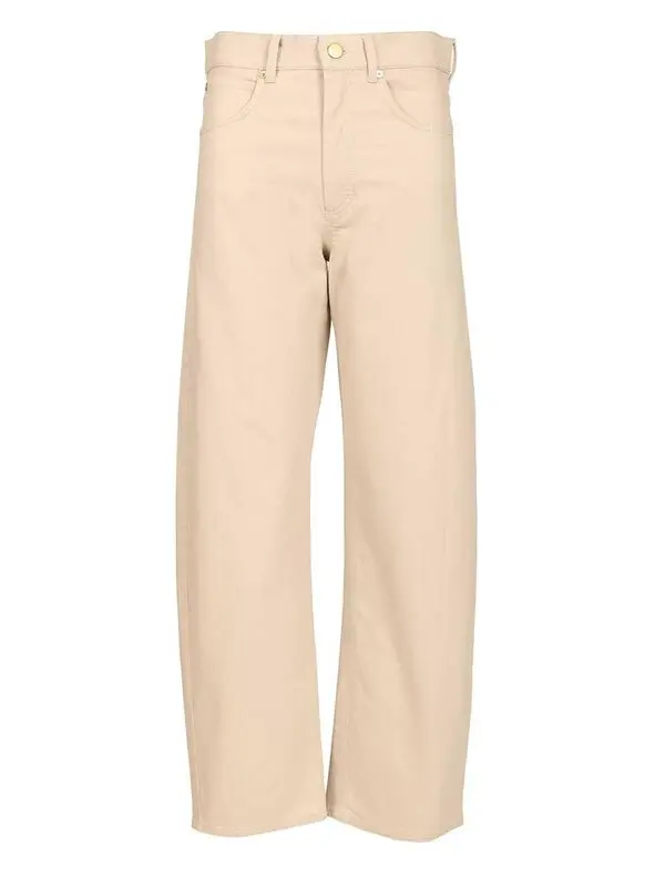 Max Mara Stretch Cotton Bull Trousers - Cream