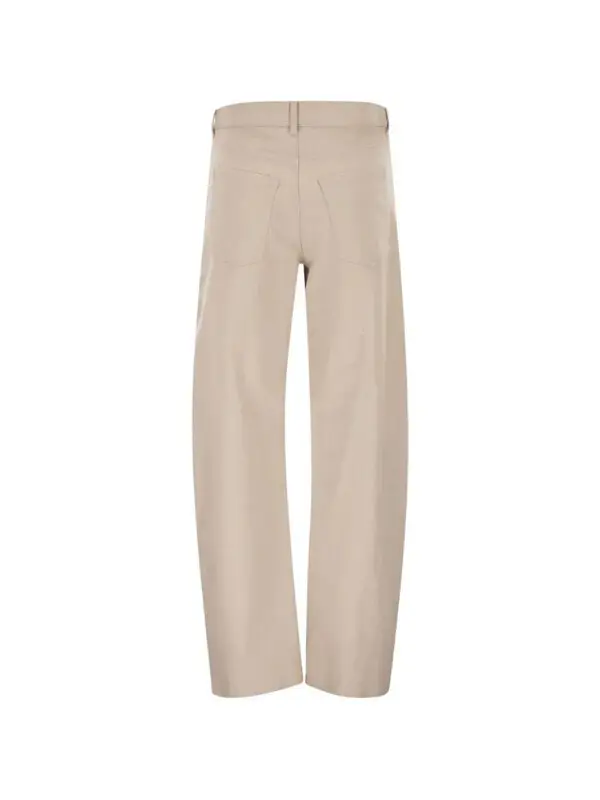 Max Mara Stretch Cotton Bull Trousers - Cream