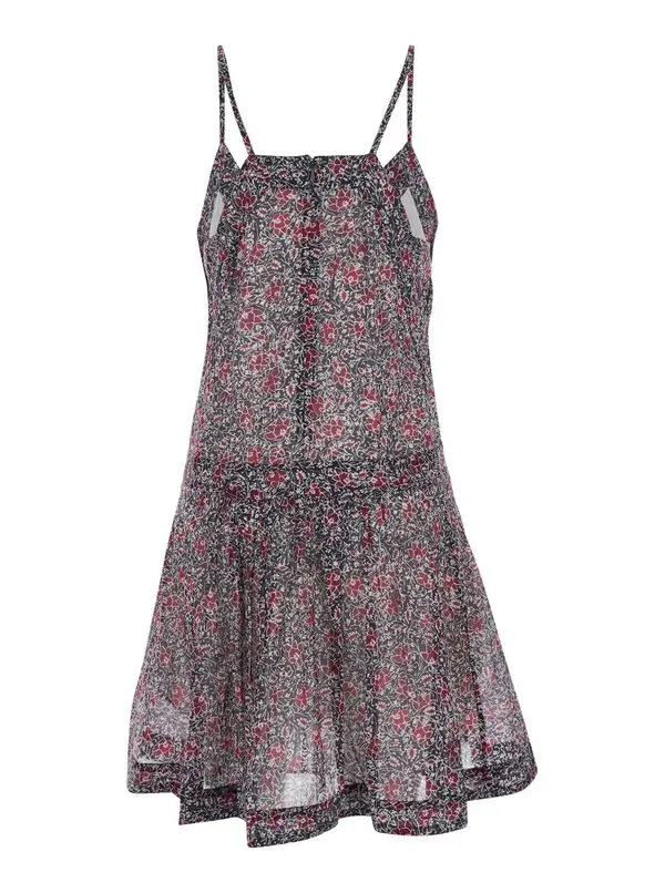Isabel Marant Étoile Danielle' Purple Dress With V-neck And Floral Motif In Viscose For - Multicolor