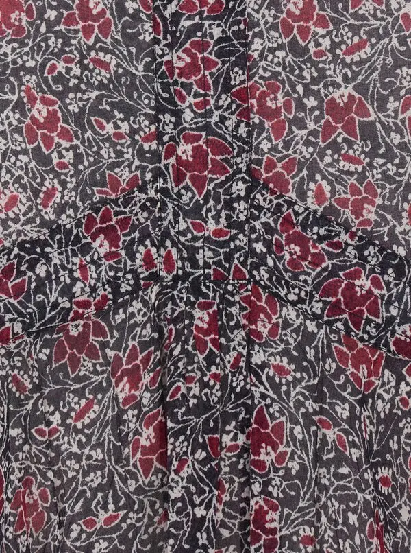 Isabel Marant Étoile Danielle' Purple Dress With V-neck And Floral Motif In Viscose For - Multicolor