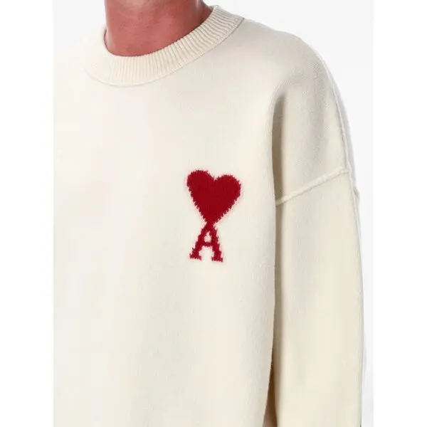 AMI Paris Wool Knit Pullover - Cream