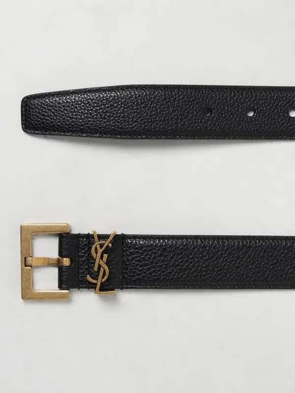 Saint Laurent Leather Belt - Black
