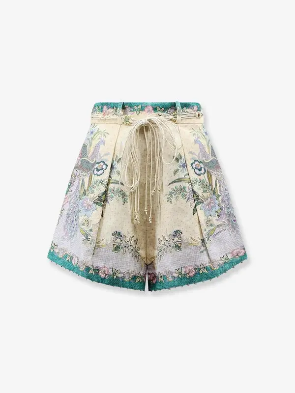 Zimmermann Indra Cotton And Silk Shorts - Multicolor