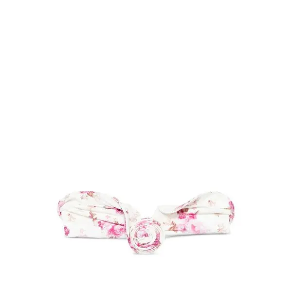 Magda Butrym Floral Print Bandeau Bikini Top - Cream